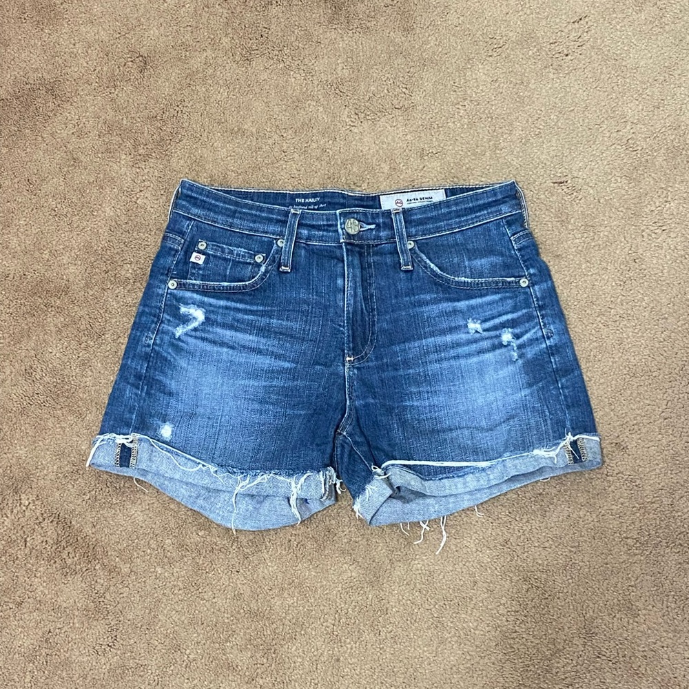 Ag Hailey Ex Boyfriend Roll Up Distressed Blue Denim … - Gem